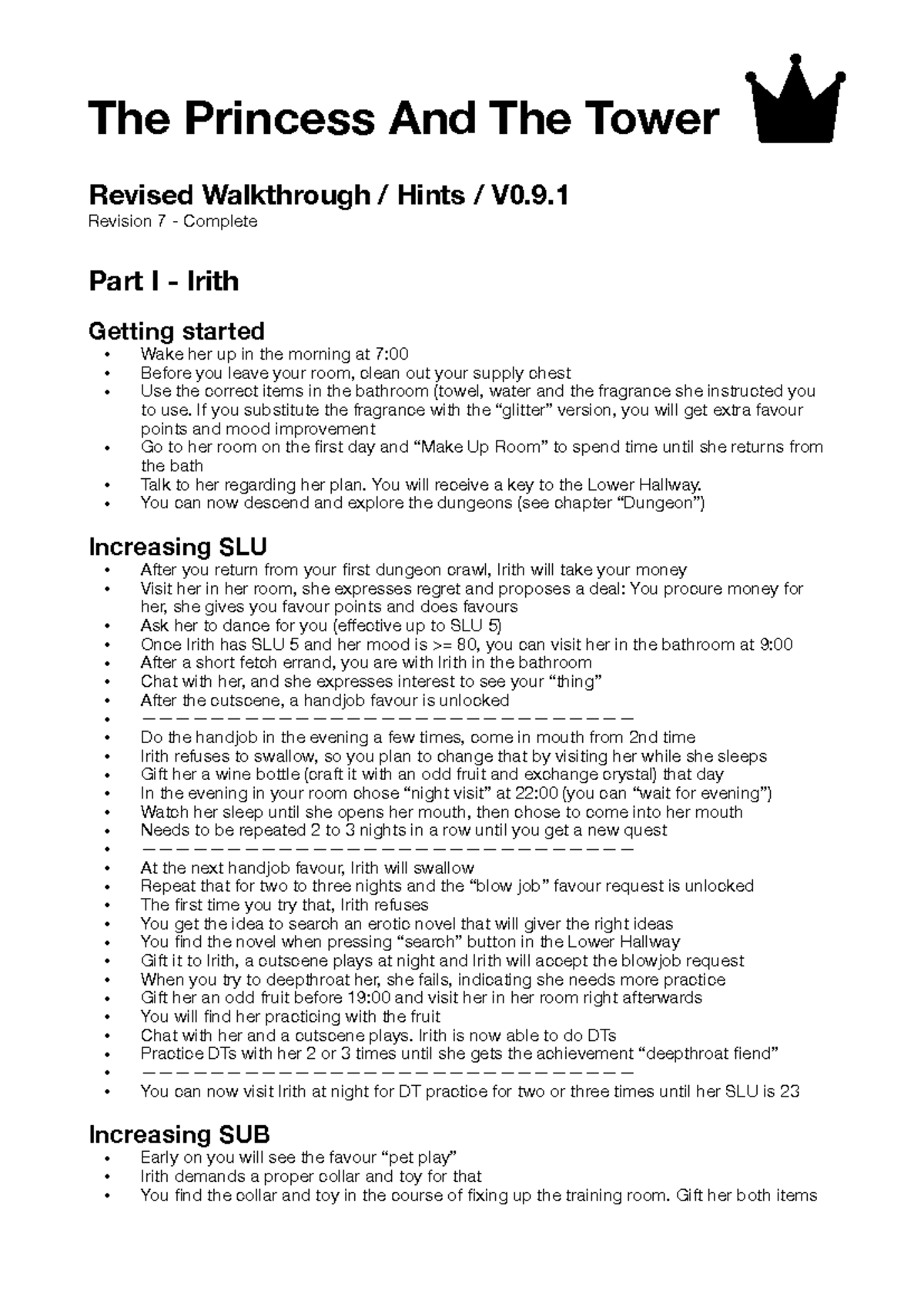 The Princess - Walkthrough Revised V0 - The Princess And The Tower ...