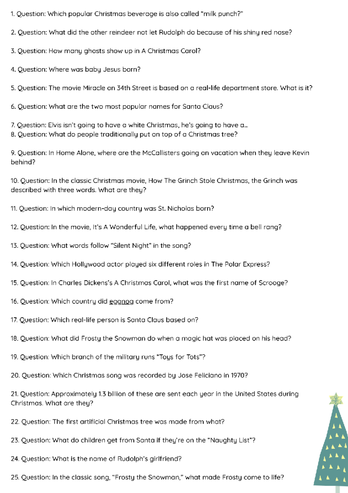 Christmas Multiple Choice Quiz Worksheet (Final Exam) - Studocu