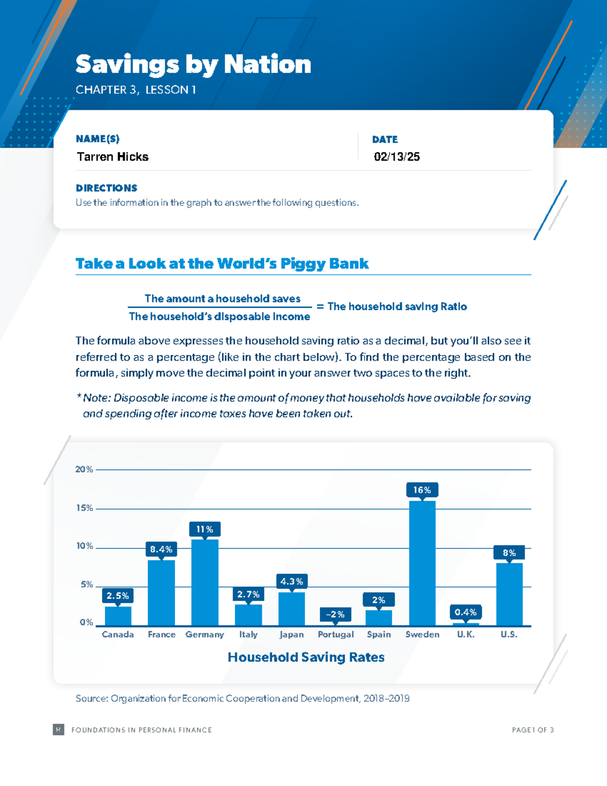 Foundations in Personal Finance: Chapter 3, Lesson 1 Answer Key - Studocu