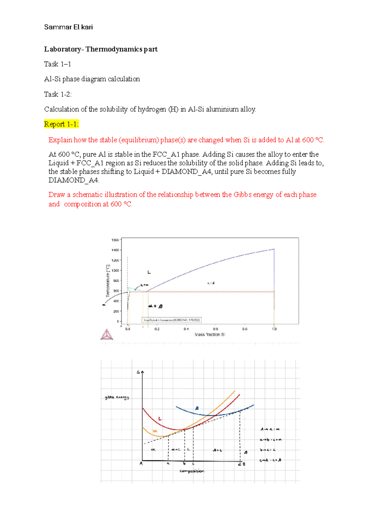 Laboratory 2 Thermodynamics: Phase Diagram Calculations and Analysis ...