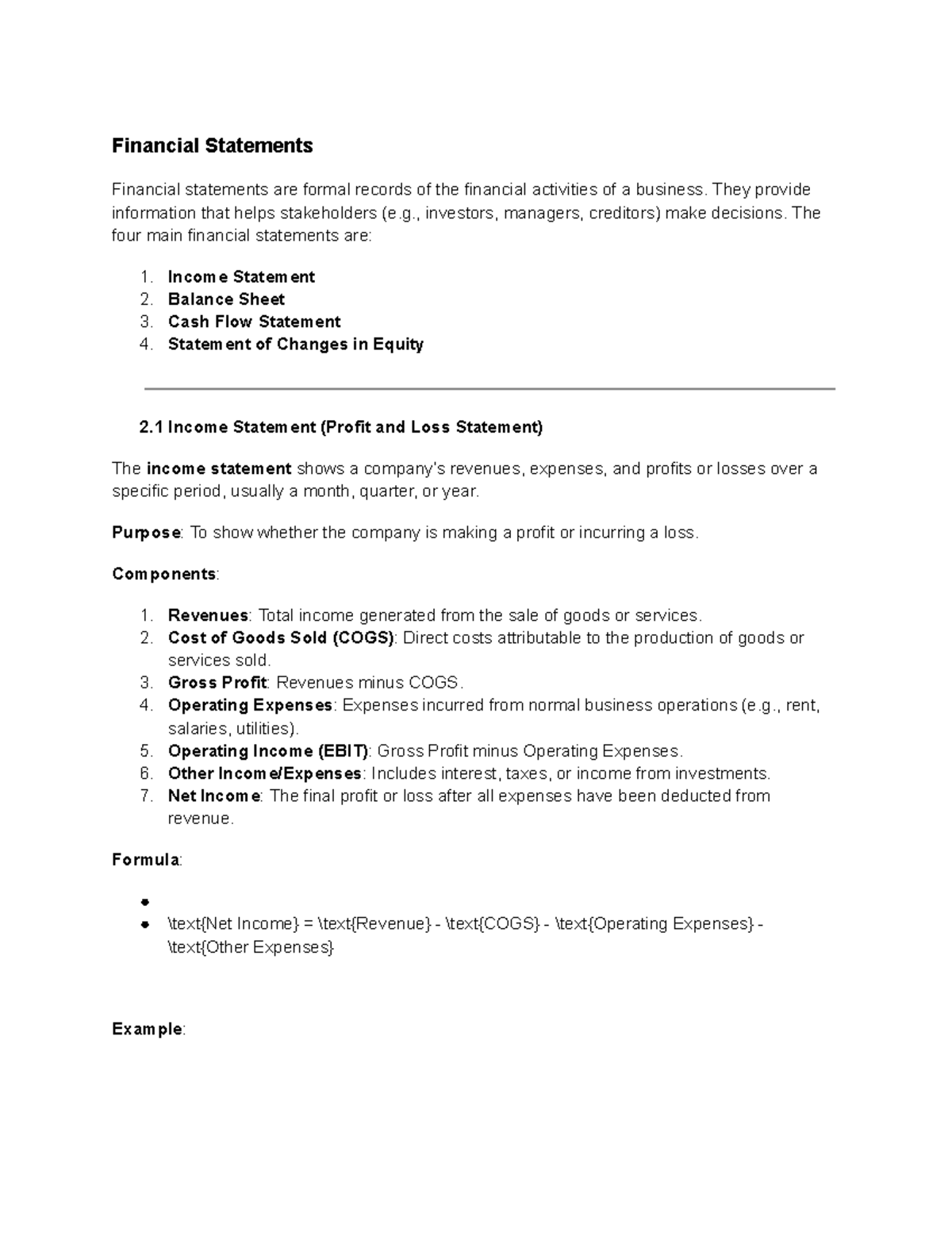 Financial Statements Overview: Key Components & Analysis - Studocu