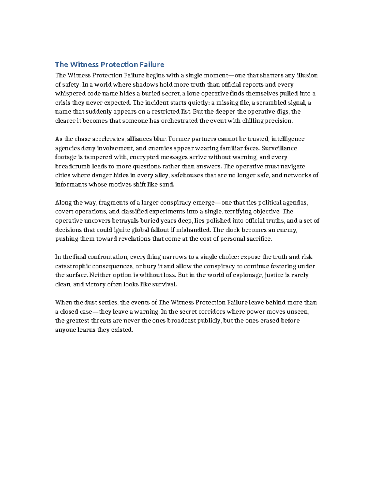 The Witness Protection Failure: A Deep Dive into Espionage Risks - Studocu