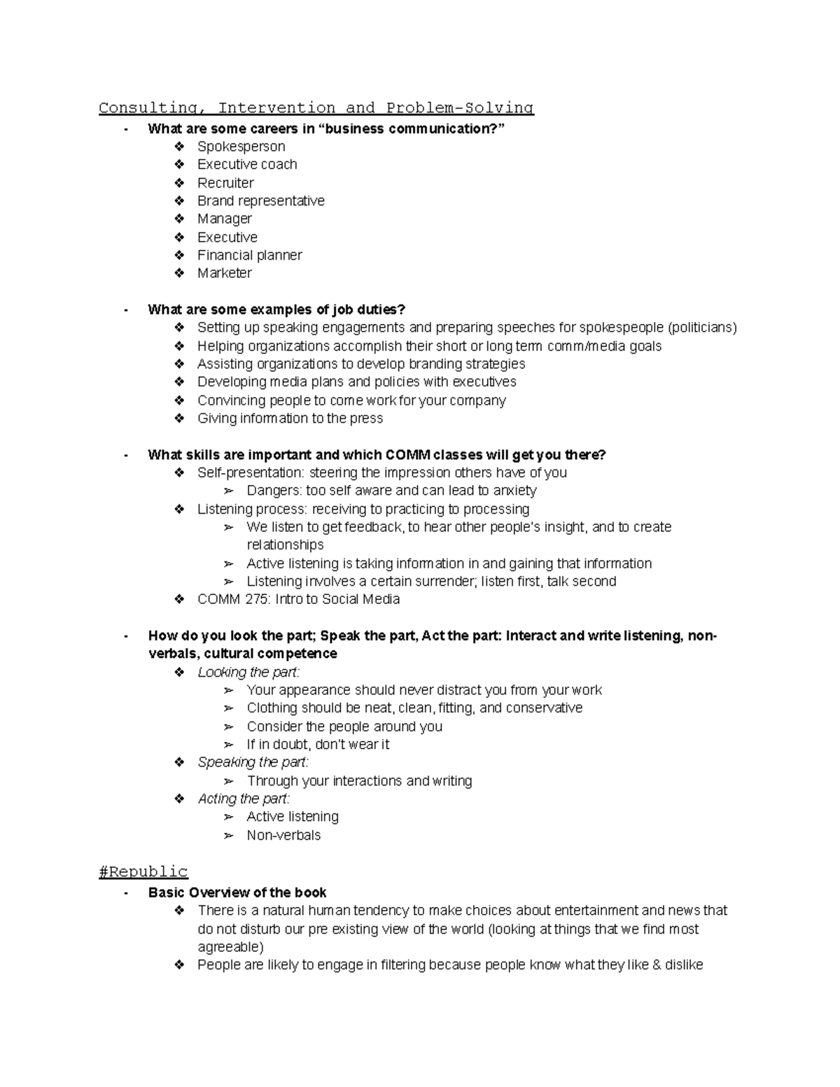 COMM Study Guide - Consulting, Intervention and Problem-Solving What ...