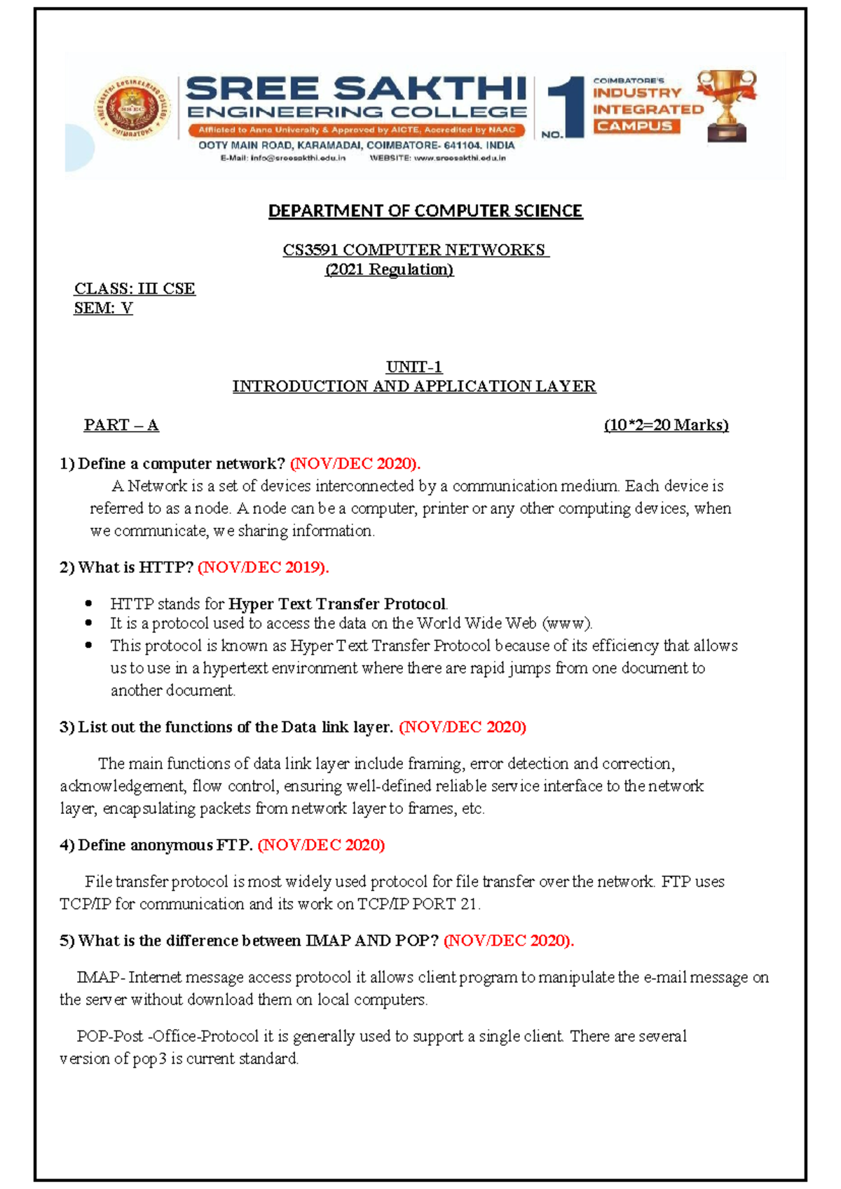 Question BANK (2)-KM - NOTES - DEPARTMENT OF COMPUTER SCIENCE CS3591 ...
