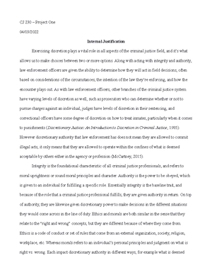 CJ 230 Project Two Template - CJ 230 Project Two Template Memo to the ...