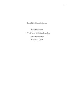 Analysis Paper Ass 121324 - Nina M. Jurczak Professor Sarah Weesner ...