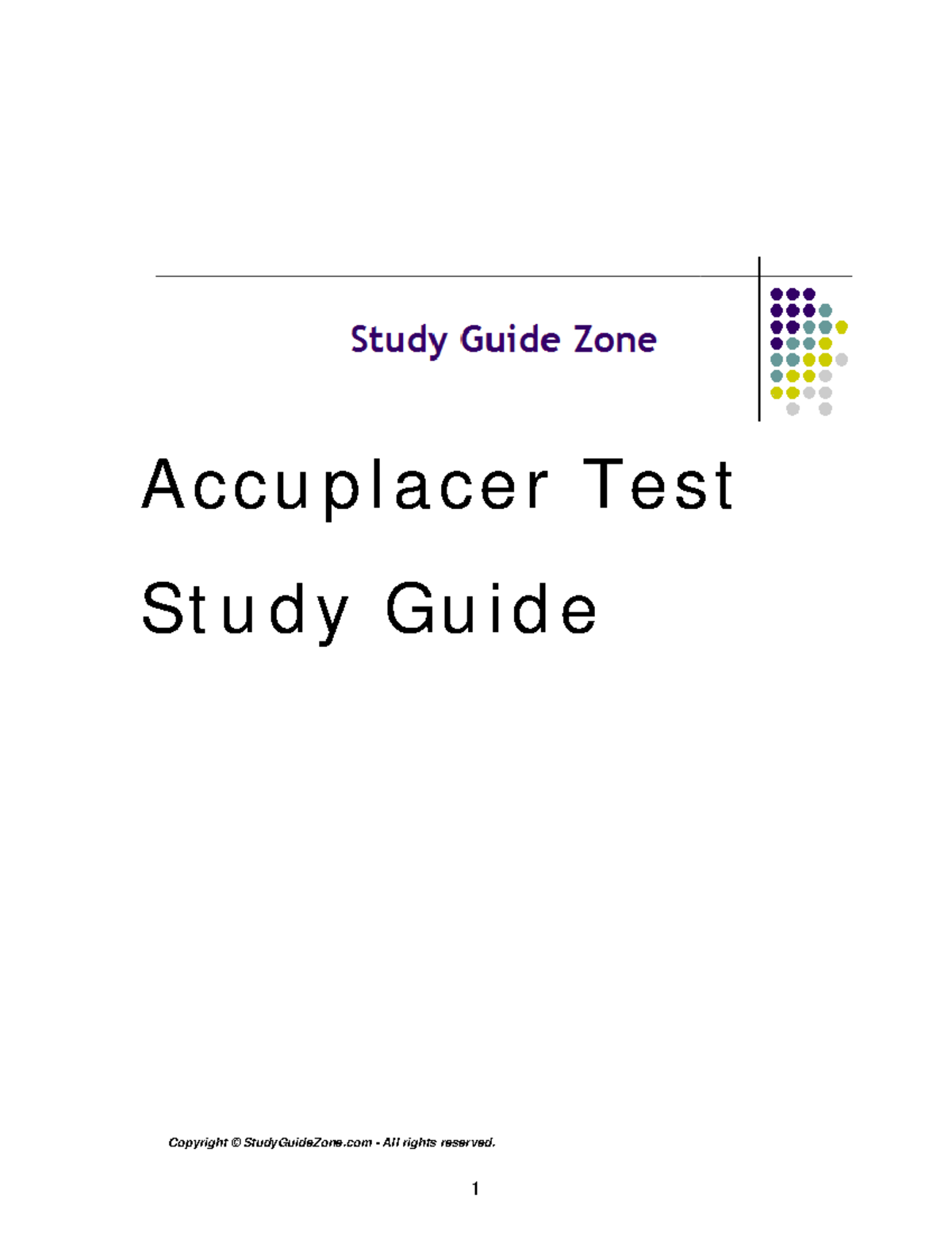 Accuplacer Test Study Guide: Reading & Math Skills Strategies - Studocu