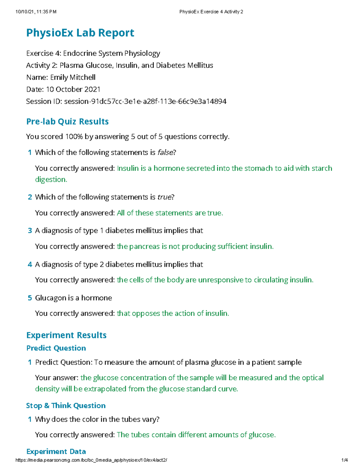 Physio Ex Exercise 4 Activity 2 - PhysioEx Lab Report Exercise 4 ...