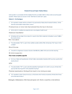 Mod06 Course Project Questions - Module 06 Course Project: Full Medical ...
