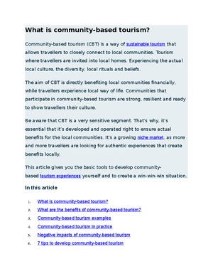 [Solved] Introduction to tourism and hospitality exam questions 2024 ...