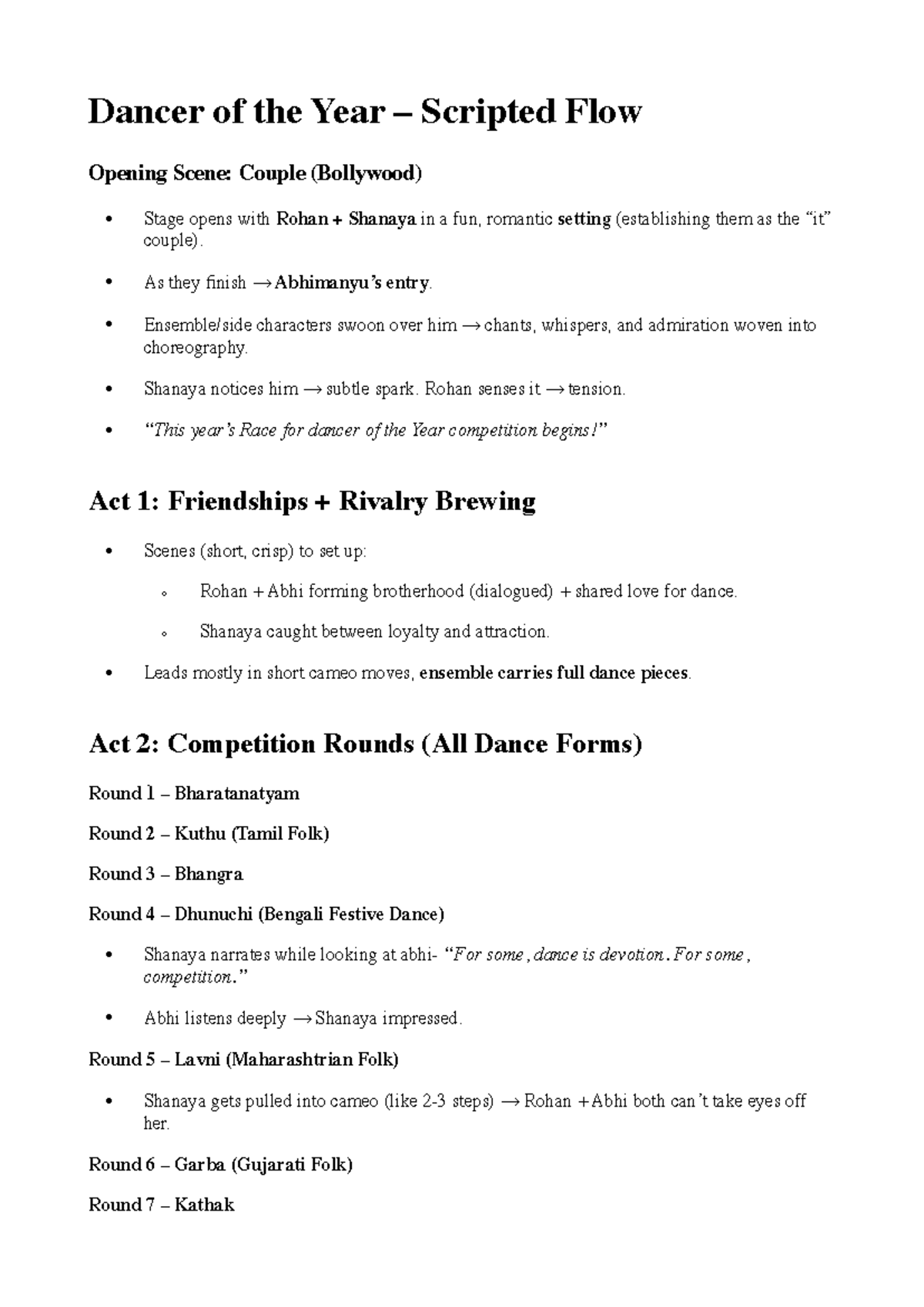 Dancer of the Year Script: Jhalak 2025 Opening Scene & Acts - Studocu