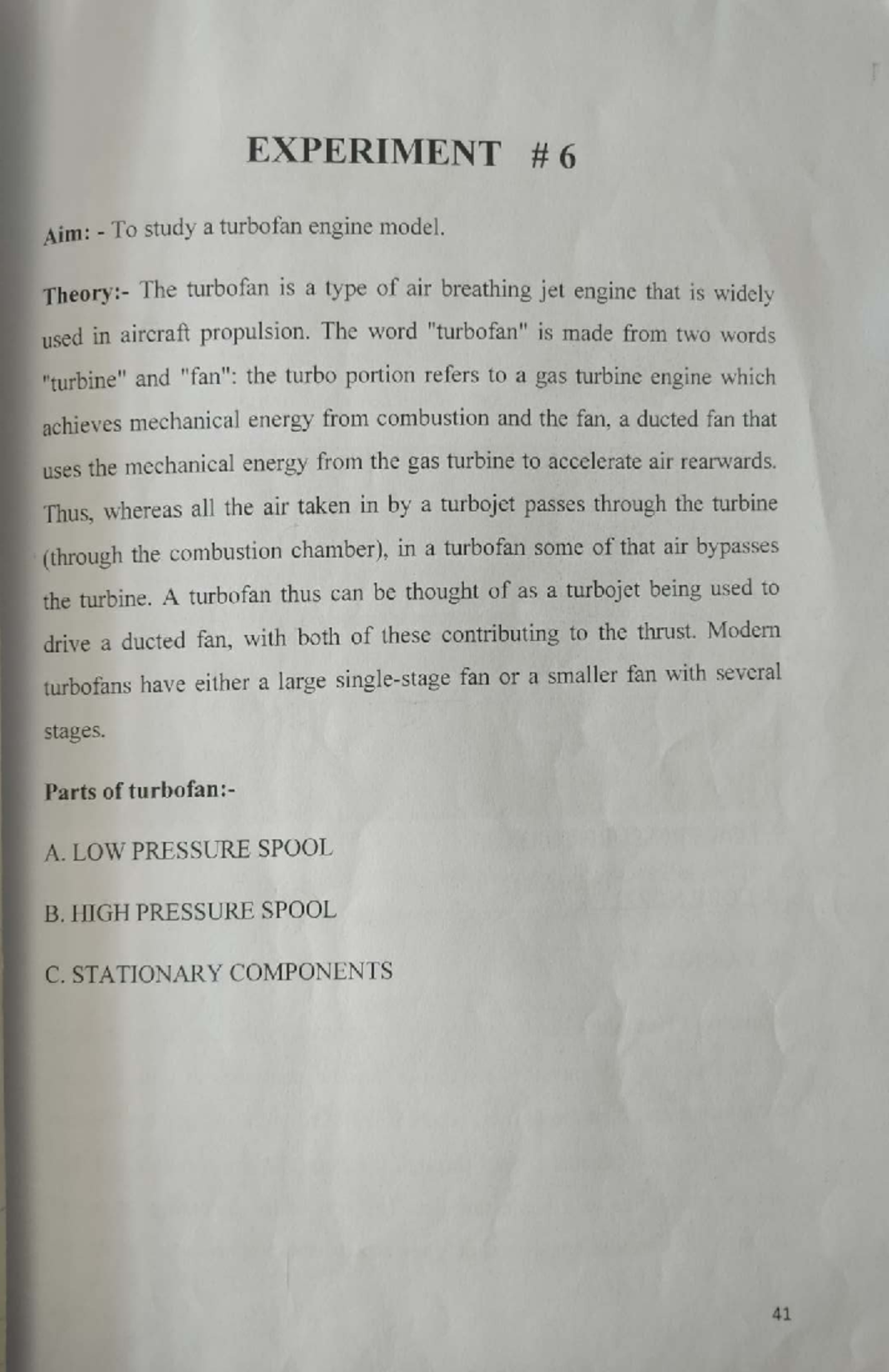 Turbofan Engine Study: Parts, Working, and Efficiency Analysis - Studocu