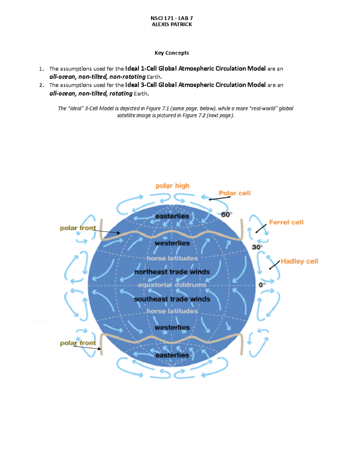 NSCI 171 Lab7 Global Atmospheric Circulation Concepts & Observations ...