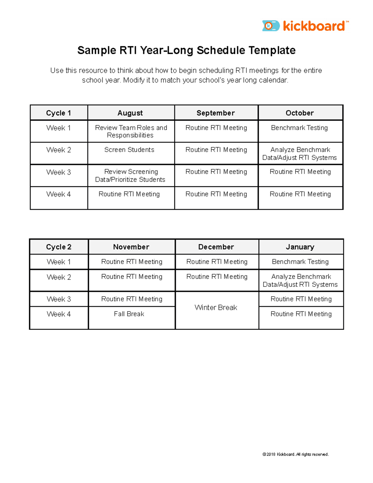RTI Calendar Sample - MTSS - Sample RTI Year-Long Schedule Template Use ...
