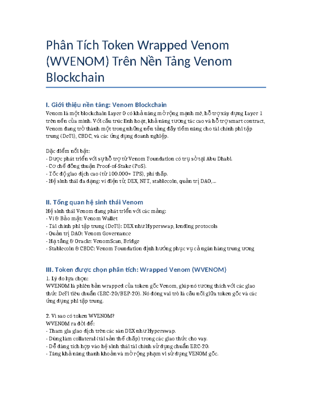 Phân Tích Token Wrapped Venom (WVENOM) Trên Nền Tảng Venom Blockchain ...