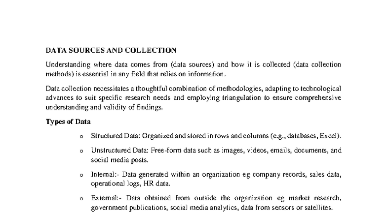 DATA 3: Understanding Data Sources & Collection Methods - Studocu