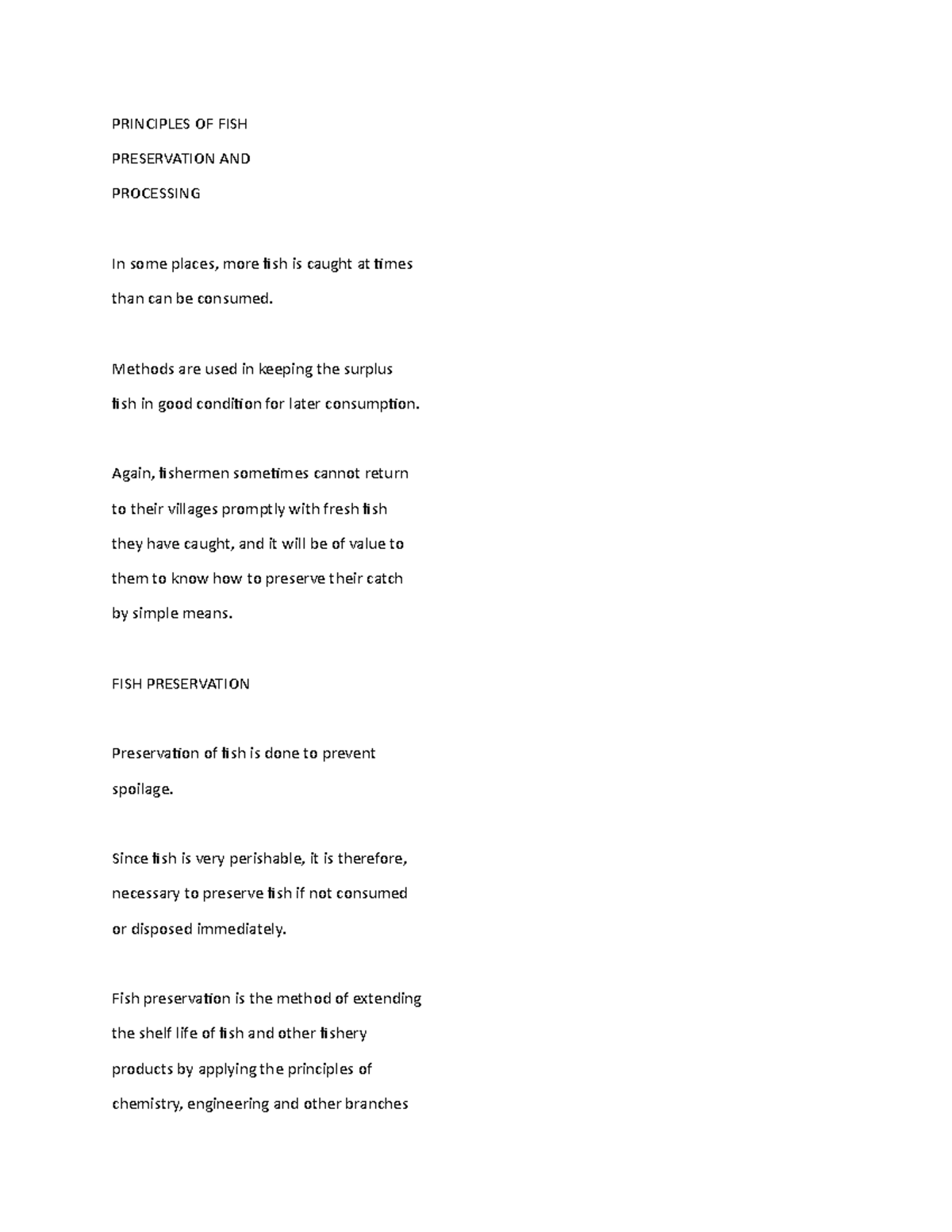 Principle 3 - The four basic procedures used in the final processing of ...