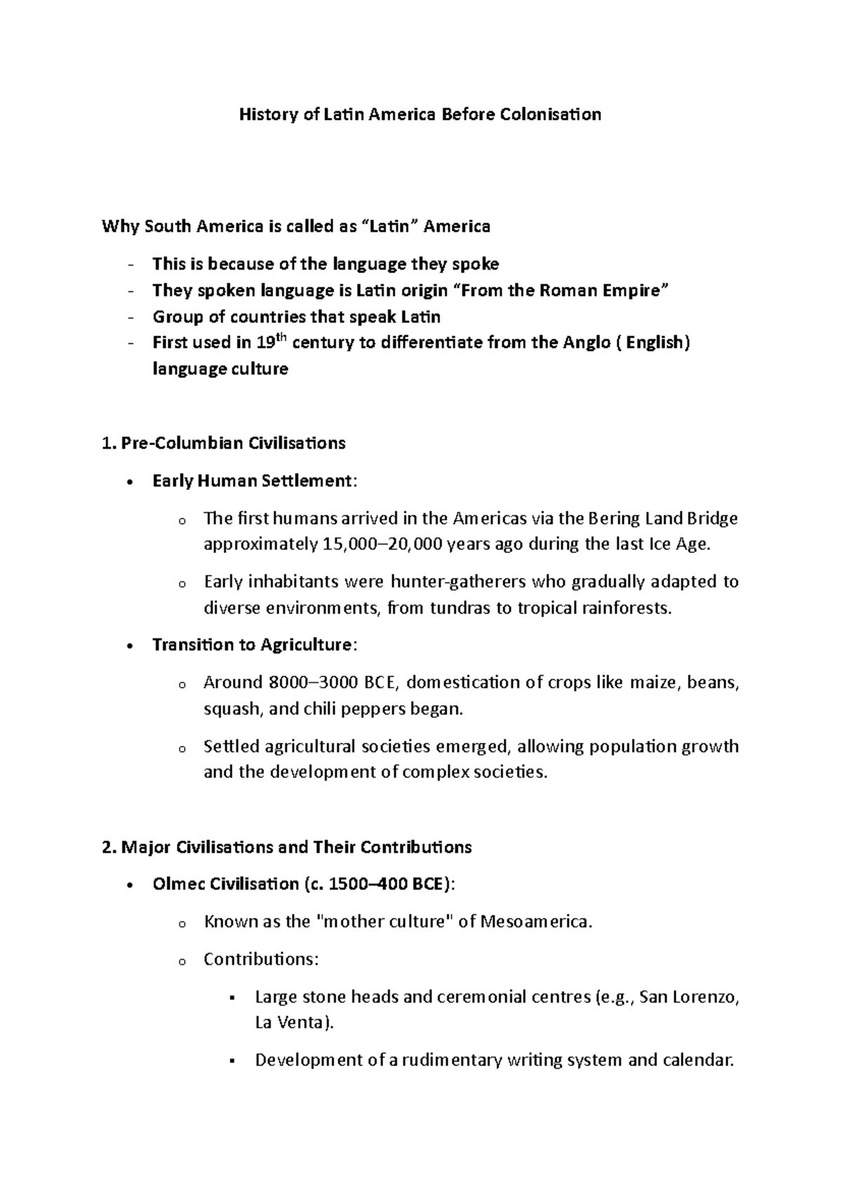 History of Latin America Before Colonization: Civilizations ...