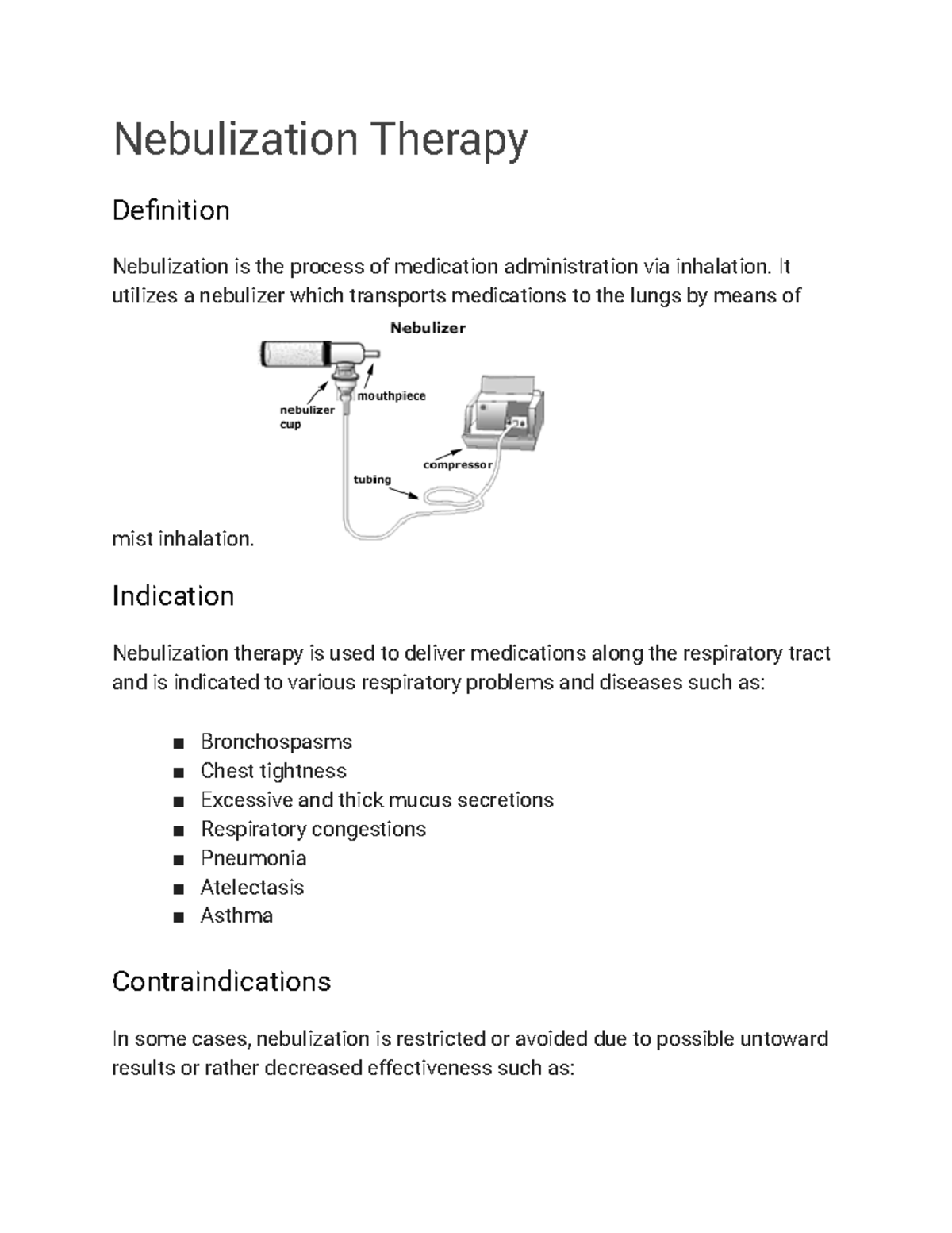Nebulization Therapy - Carmines - Nebulization Therapy Definition ...