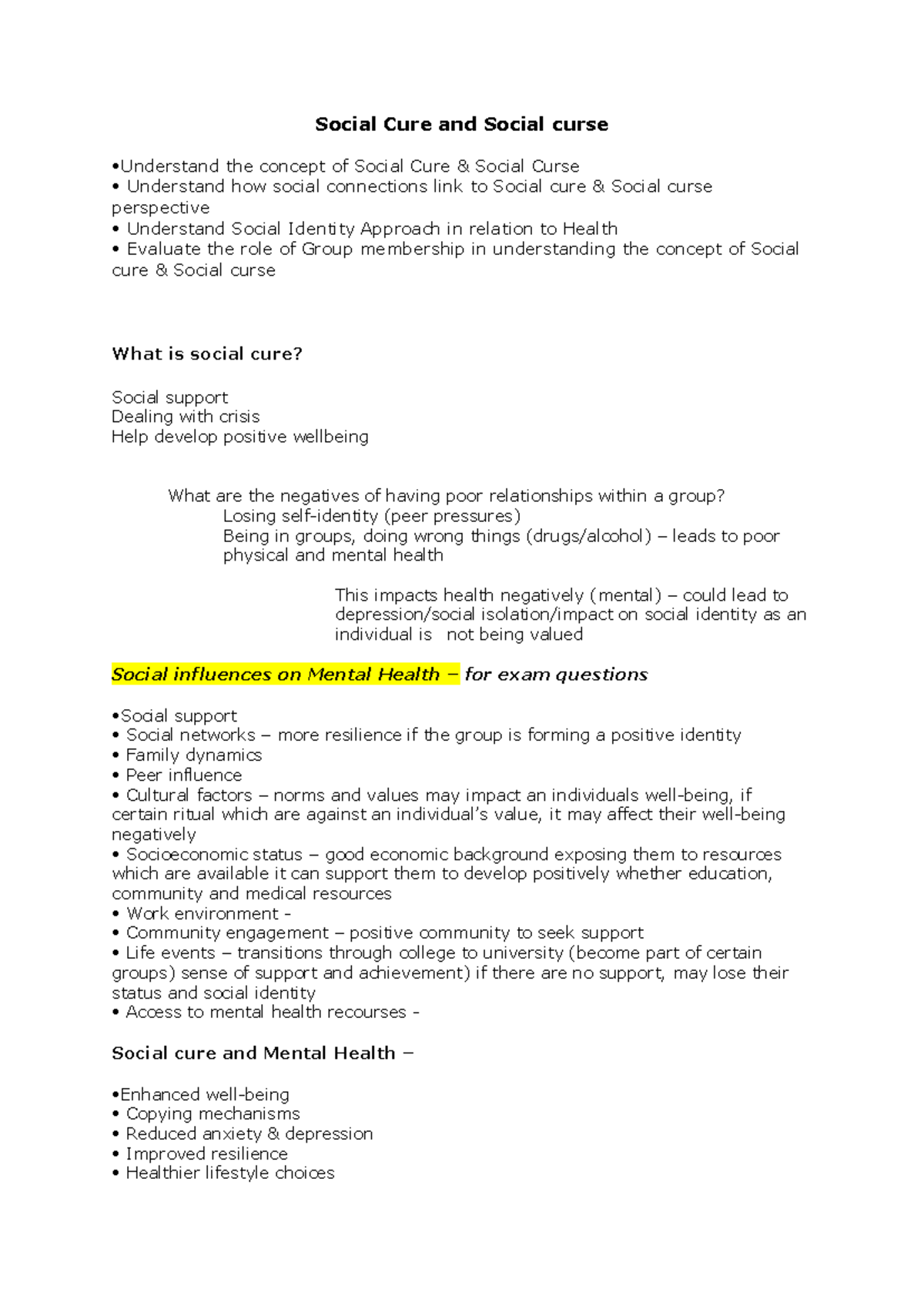 SOC 101: Social Cure vs. Social Curse - Understanding Group Dynamics ...