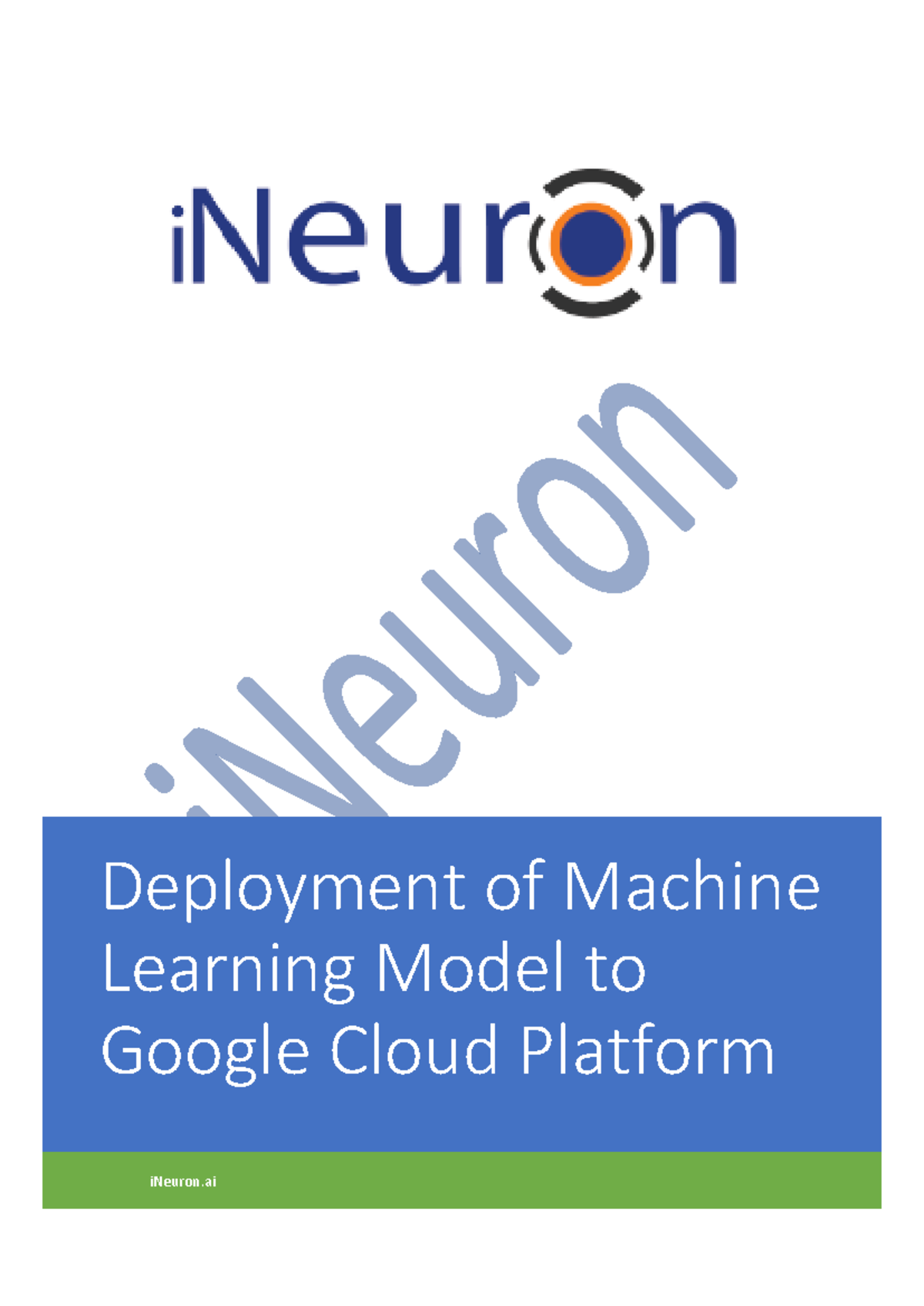 MLFor Cloud Deployment GCP - Deployment of Machine Learning Model to ...