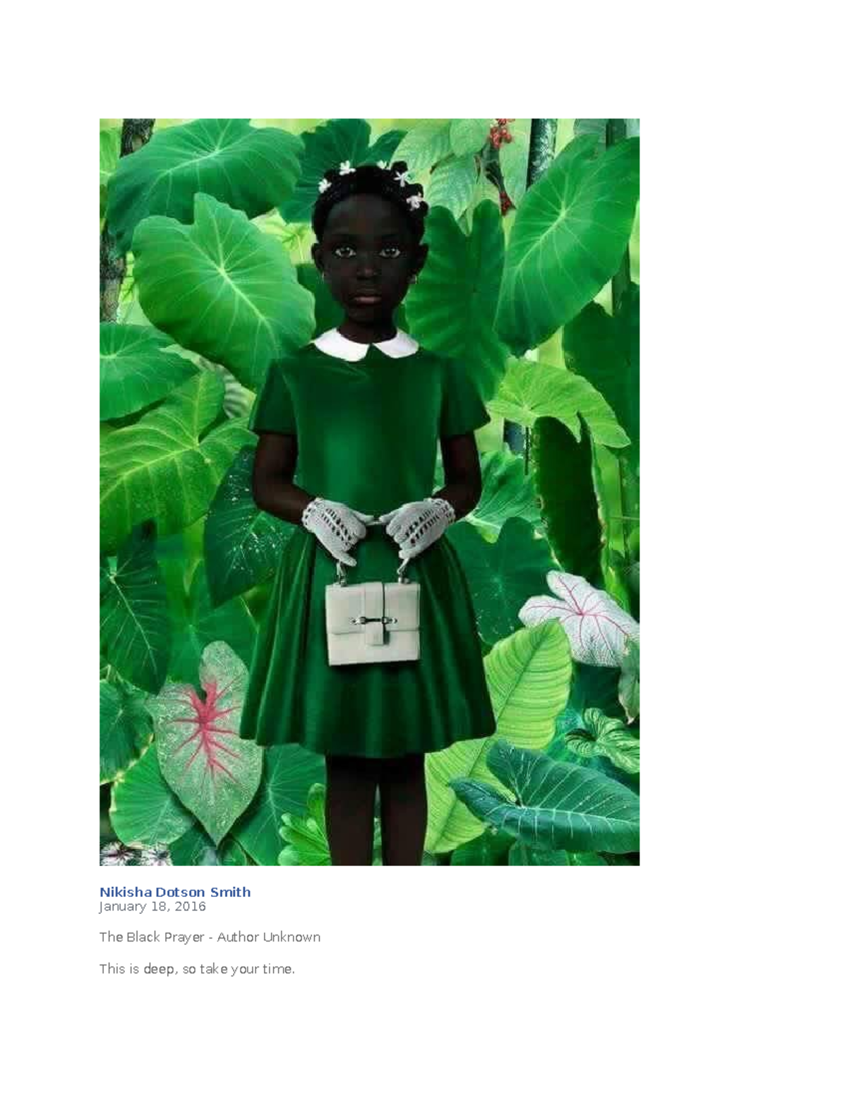 African lit - For reading - Nikisha Dotson Smith January 18, 2016 The ...