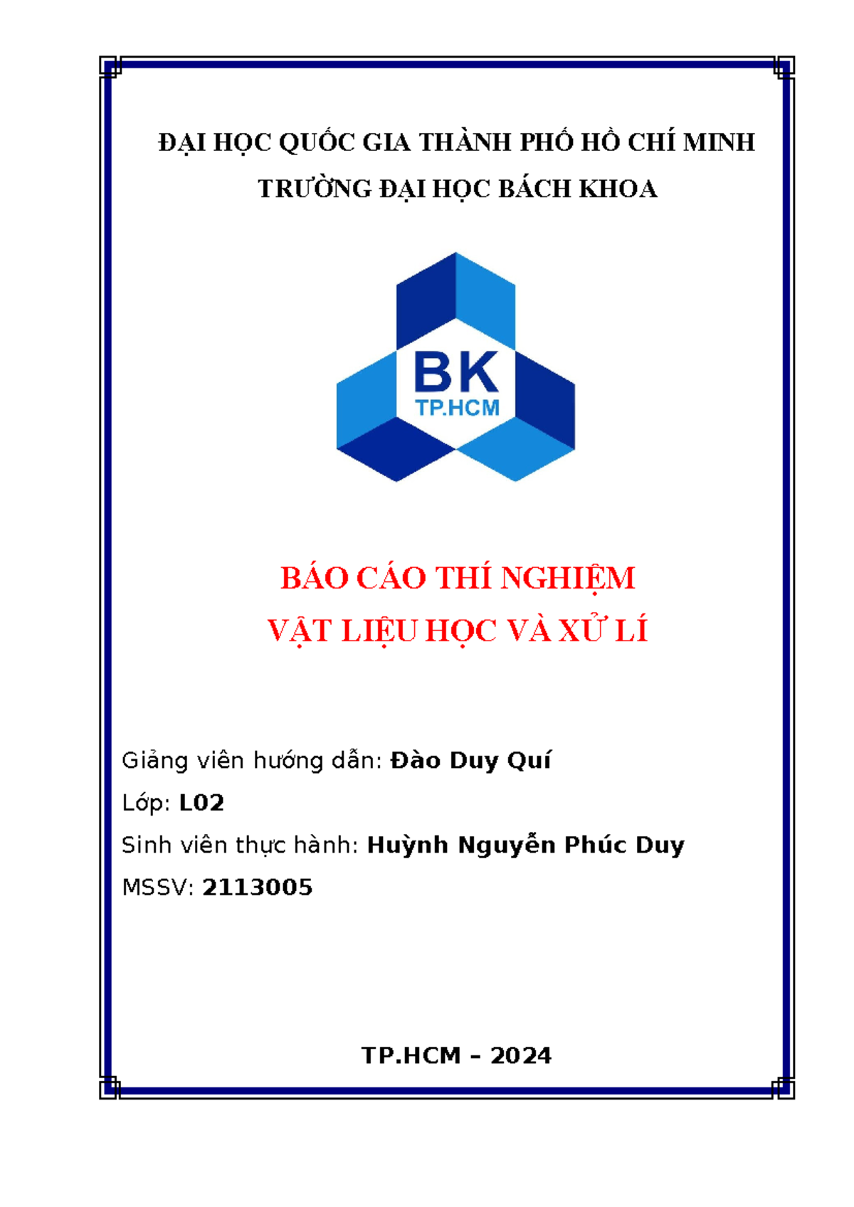 2113005-Báo cáo Thí nghiệm Đo Độ Cứng Kim Loại và Ứng Dụng - Studocu