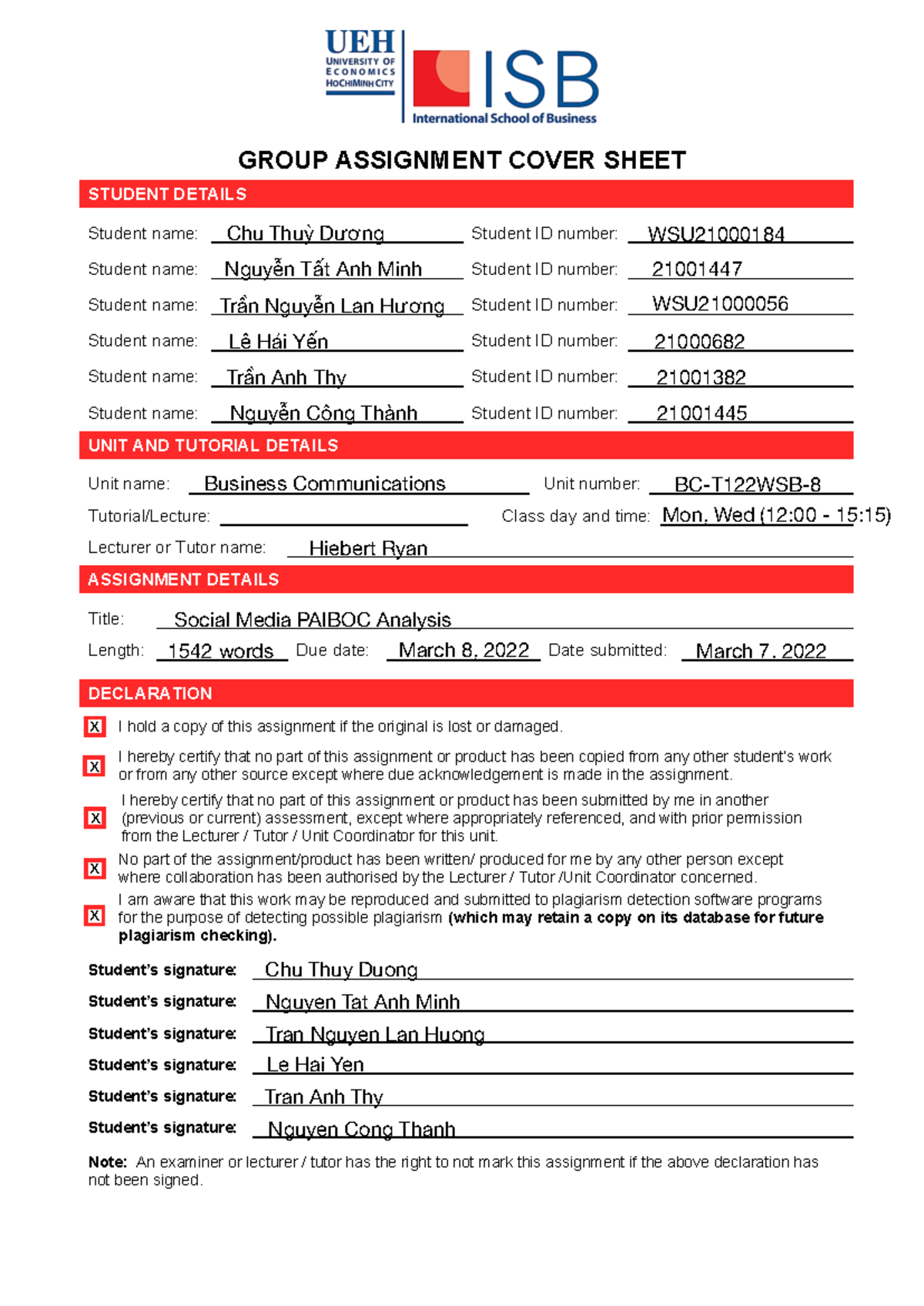 BC8 Social Media PAIBOC Analysis - Group Assignment by Muse - Studocu