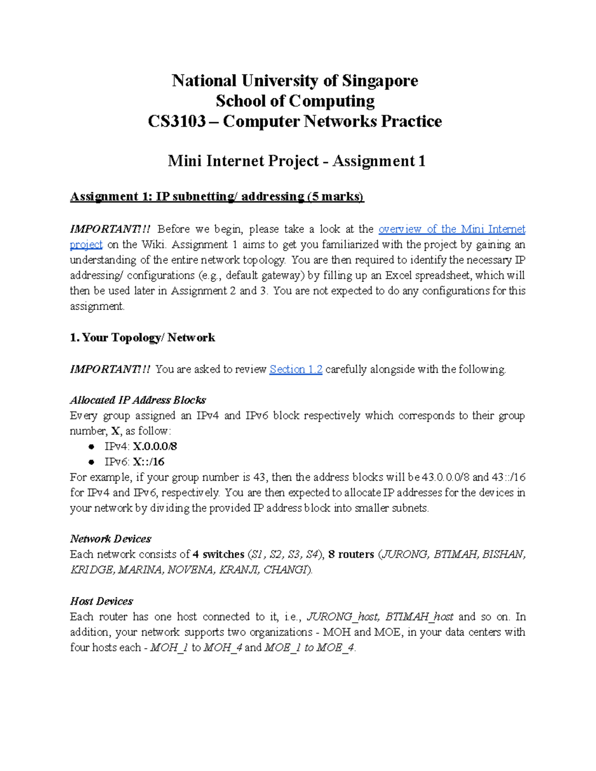 Assignment 1 - Practice mateirals - National University of Singapore ...