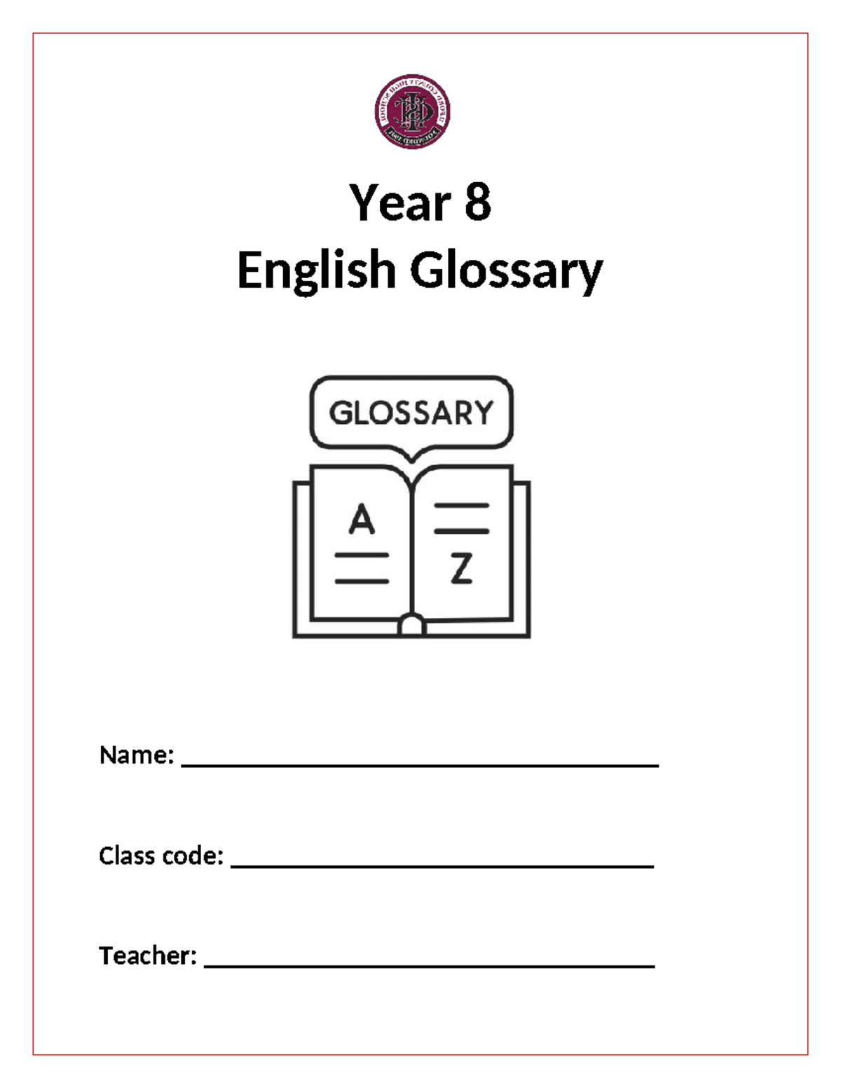 Year 8 English Glossary: Key Terms & Definitions - Studocu