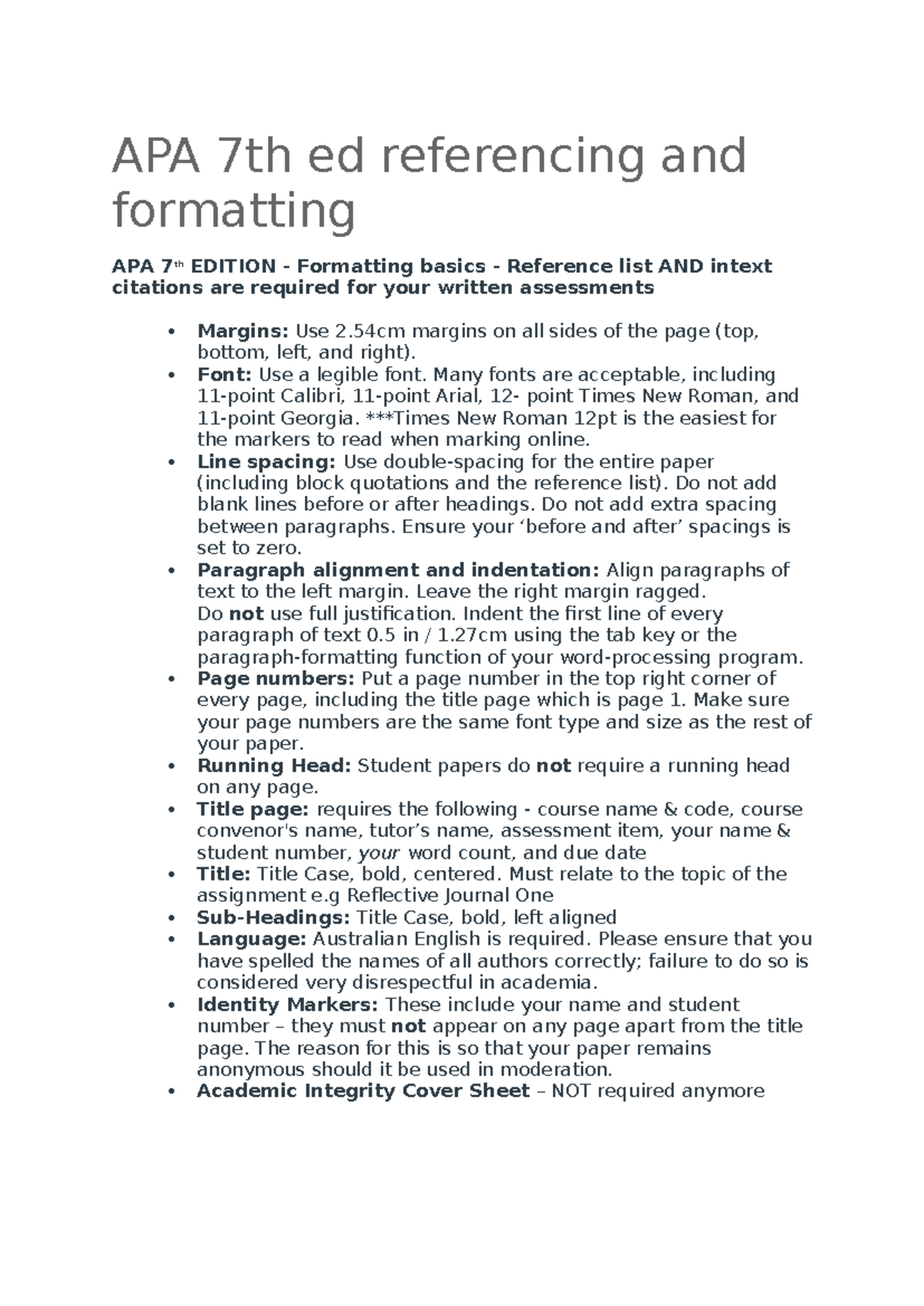 APA 7th ed referencing and formatting - APA 7th ed referencing and ...