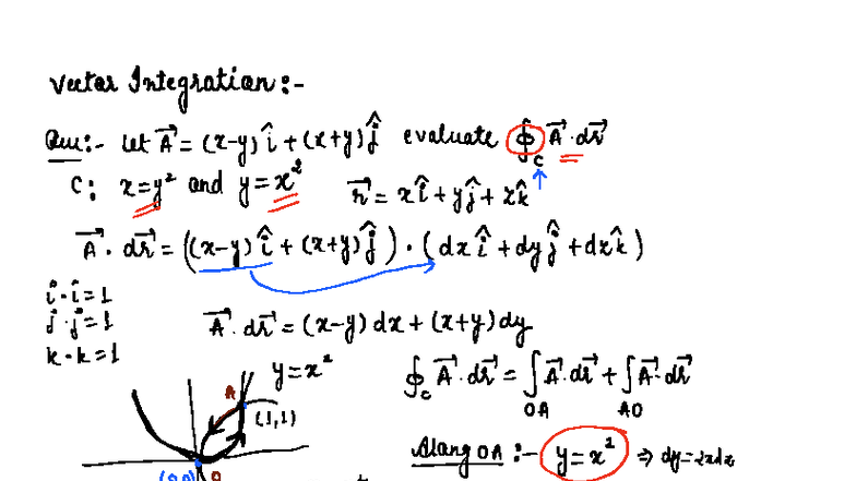 Vector Integration: Evaluating Line Integrals and Divergence Theorem ...