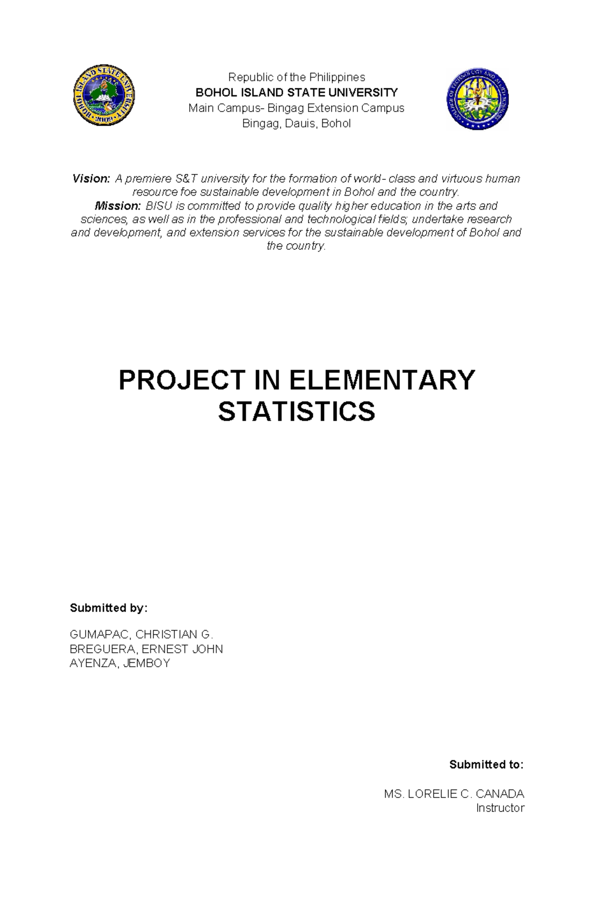 Elementary Statistics Project: Study Habits & Math Performance - Studocu