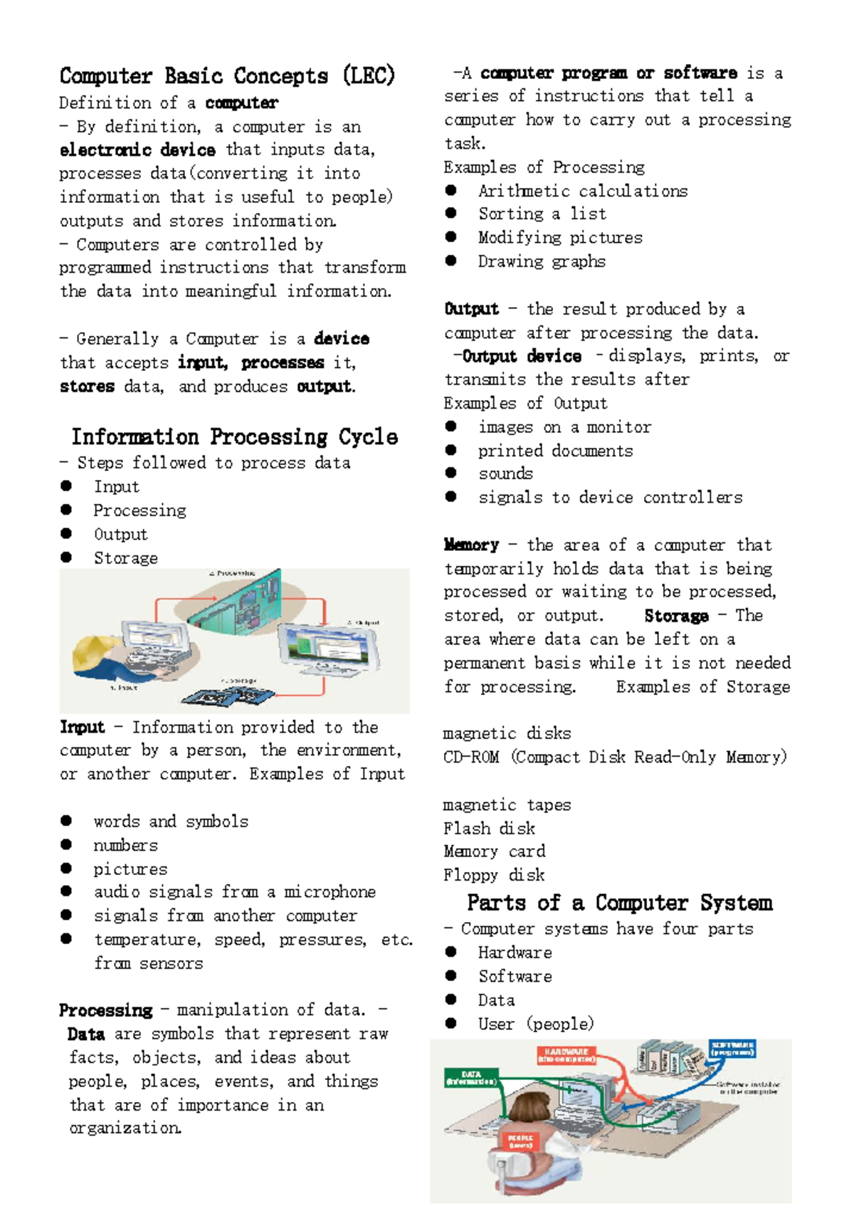 Lesson 1: Introduction to Computer Basics (L101) - Studocu