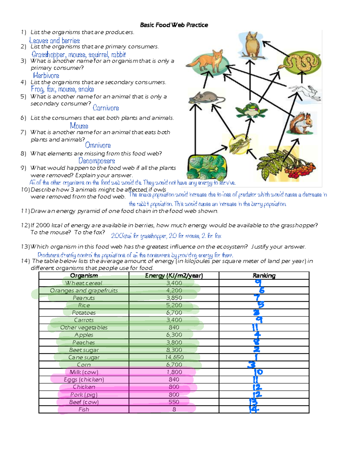 Basic Ecology Practice (Answer Key) for Course Code: BIO101 - Studocu