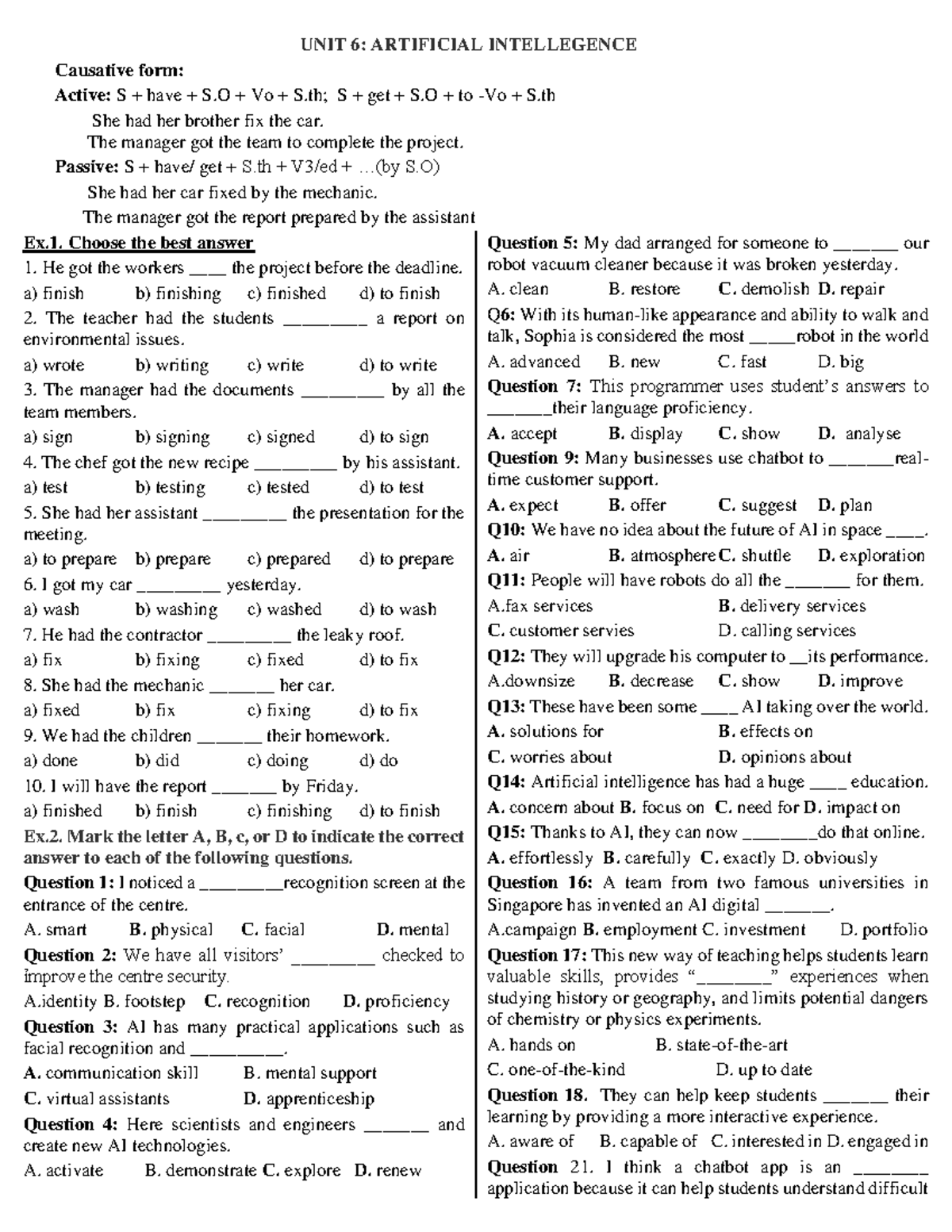 HS- Handouts - UNIT 6 - AI and Its Applications in Education and ...
