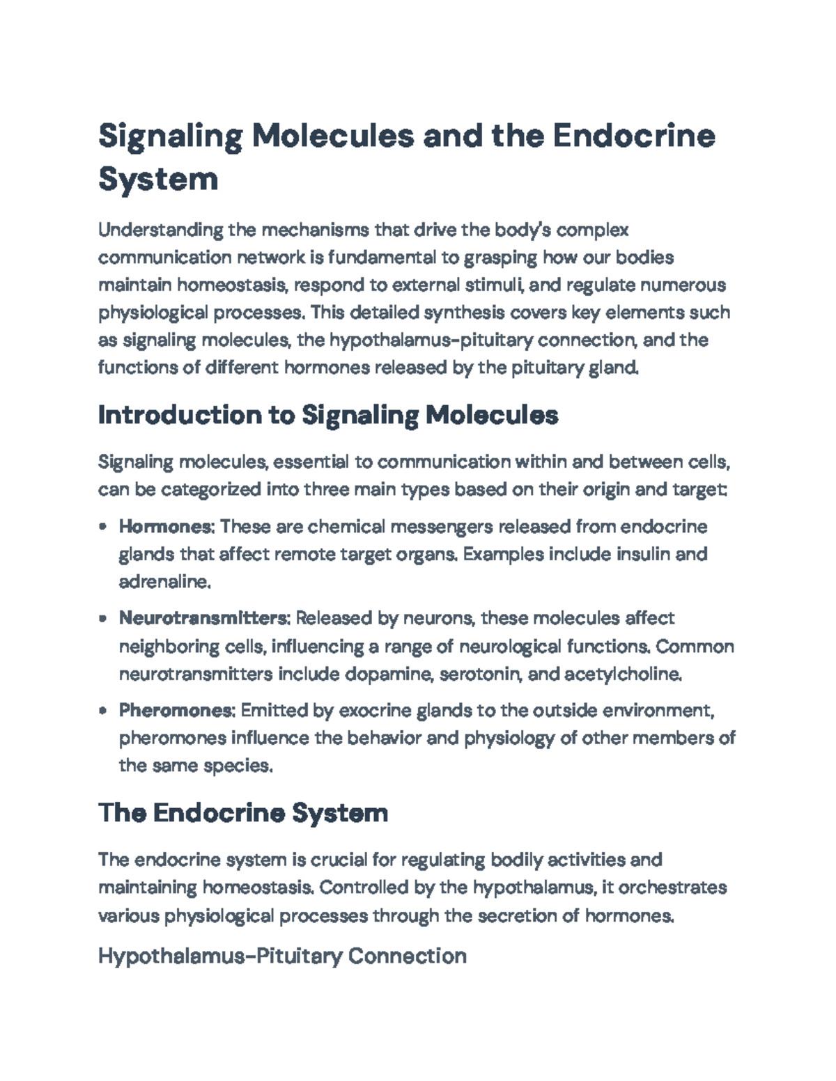 Understanding Endocrine Signaling Molecules: Mechanisms & Functions ...