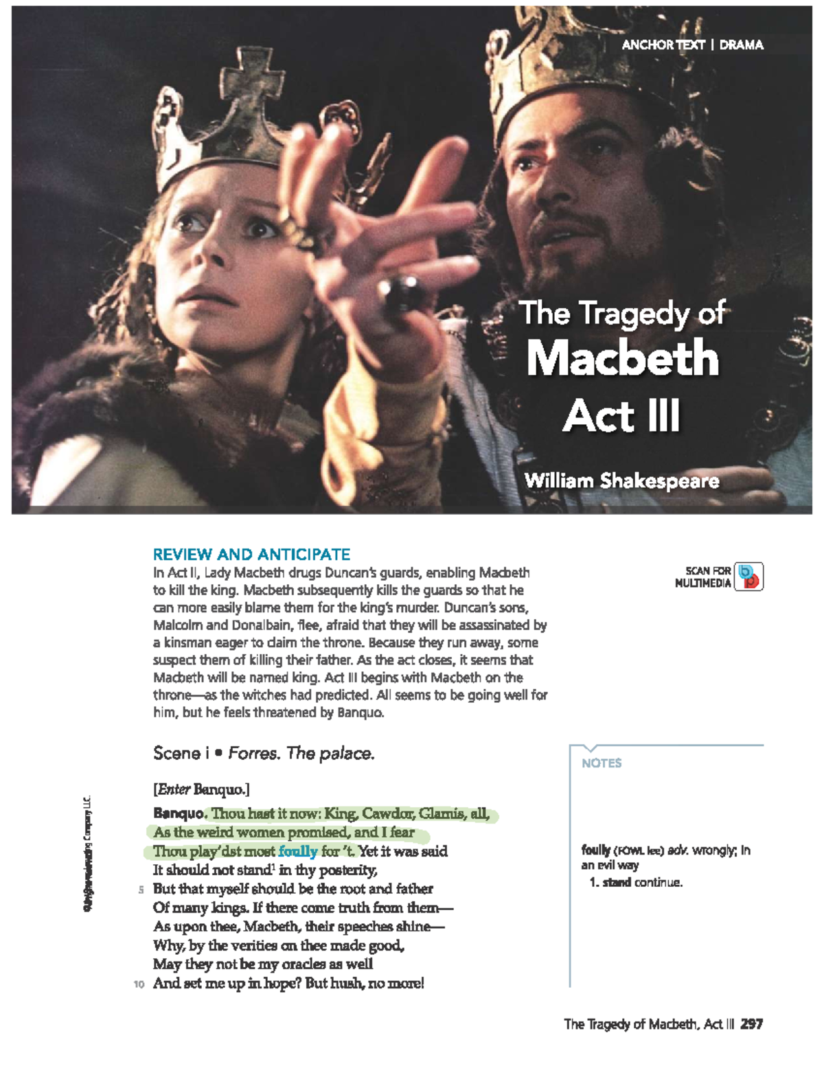 Drama 1A: The Tragedy of Macbeth Act III Review and Analysis - Studocu