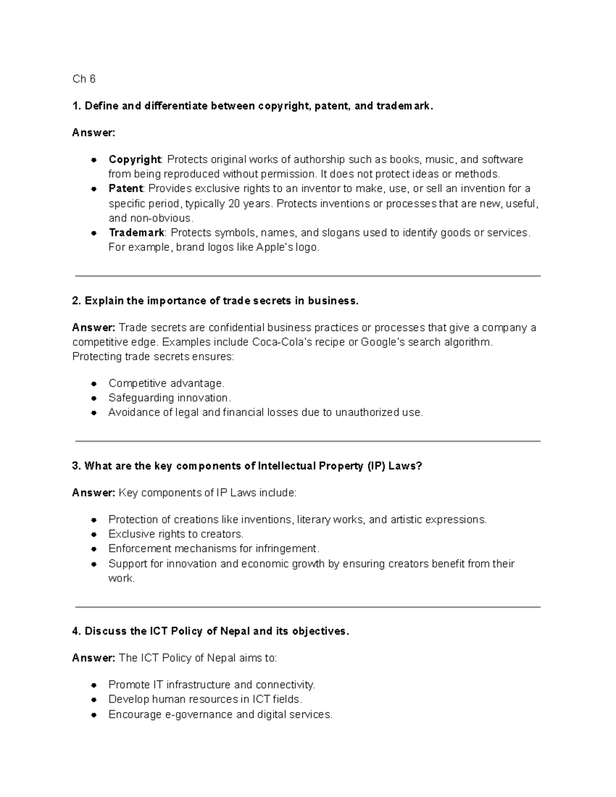 Epp beit Ch 6 - Intellectual Property & ICT Policy Insights - Studocu