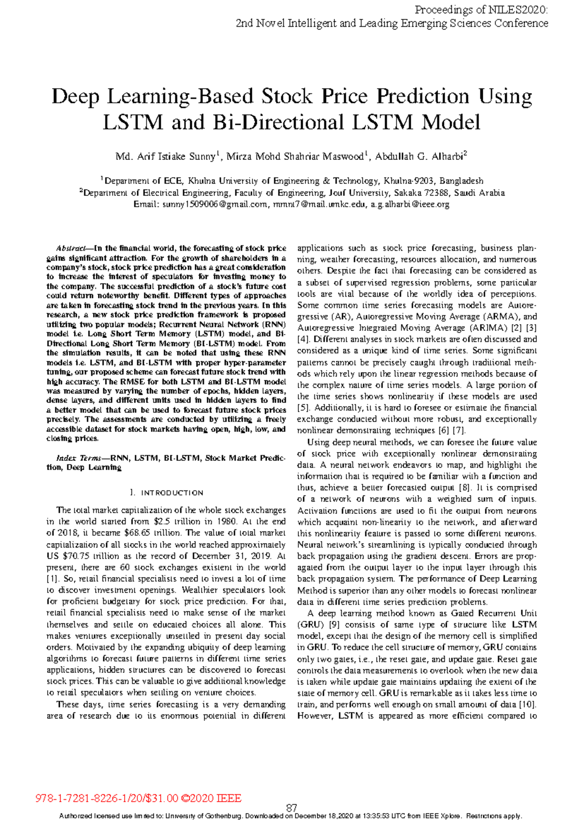 Stock LSTM - Deep Learning-Based Stock Price Prediction Using LSTM and ...