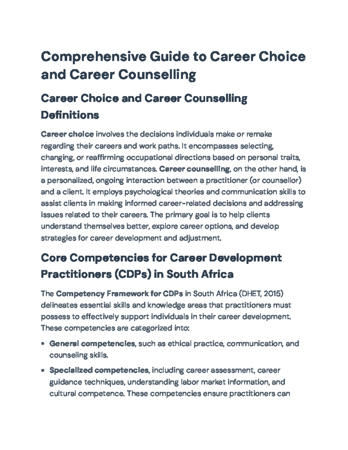 Comprehensive Career Choice & Counseling Guide (Course Code: 82) - Studocu