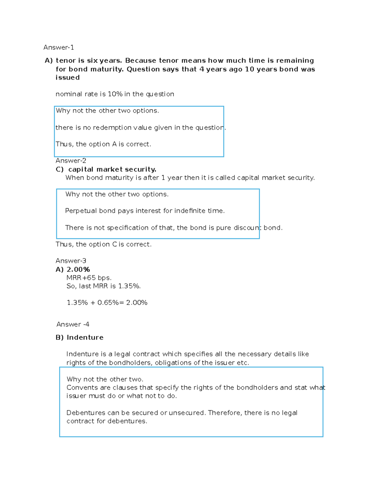 Finance Assignment 1 - Answer- A) tenor is six years. Because tenor ...