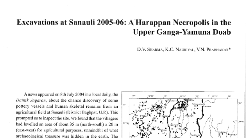 2005-06 Excavation Report: Harappan Necropolis at Sanauli - Studocu