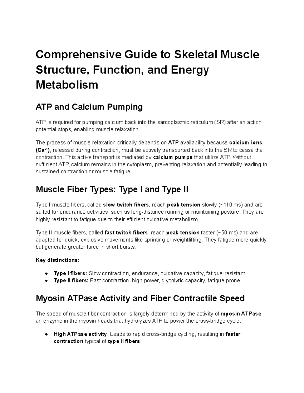 Comprehensive Guide to Skeletal Muscle Physiology and Energy Metabolism ...