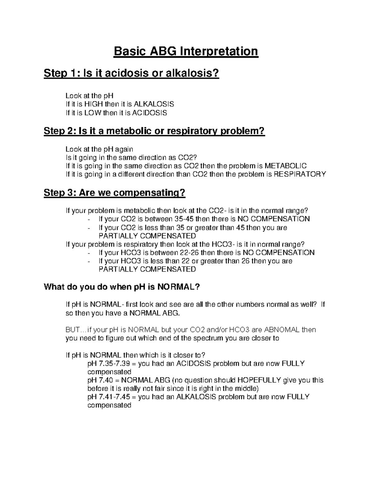 Step-By-Step ABGS - Step by step ABG - Basic ABG Interpretation Step 1 ...