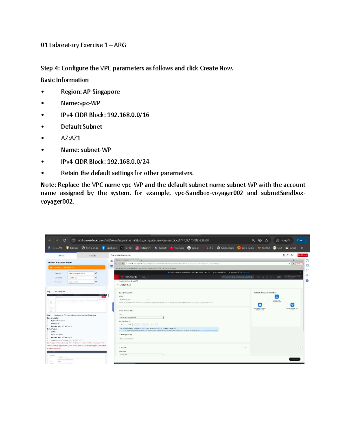 01 Laboratory Exercise 1: VPC Configuration Steps and Guidelines - Studocu