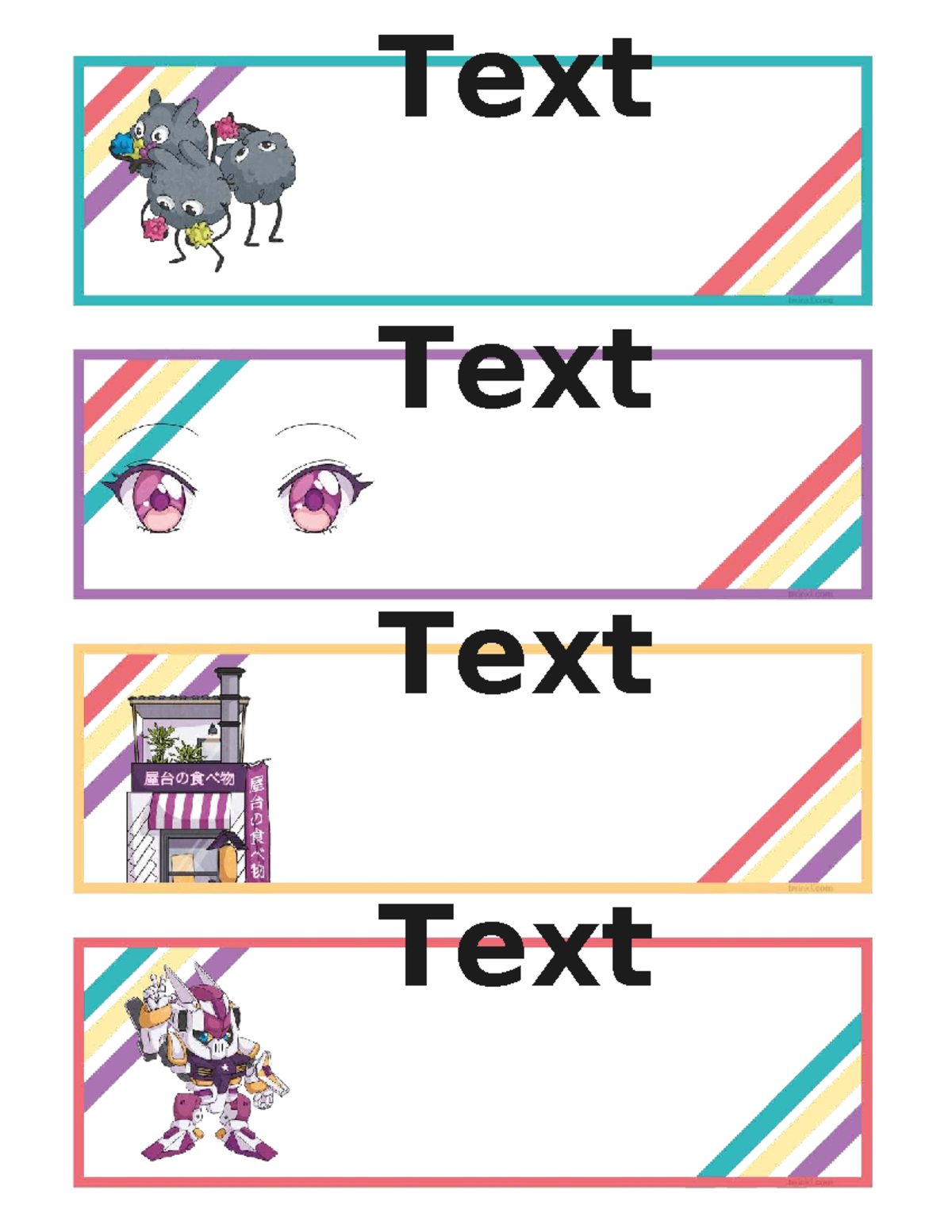 Color Anime-zing Class Name Tags-Desk Plates - sociology 3 - Text 22 ...
