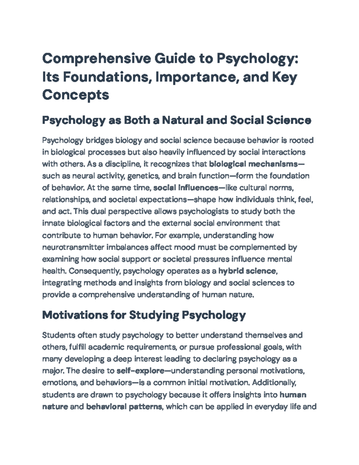 Comprehensive Guide to Psychology: Foundations, Importance, & Key ...