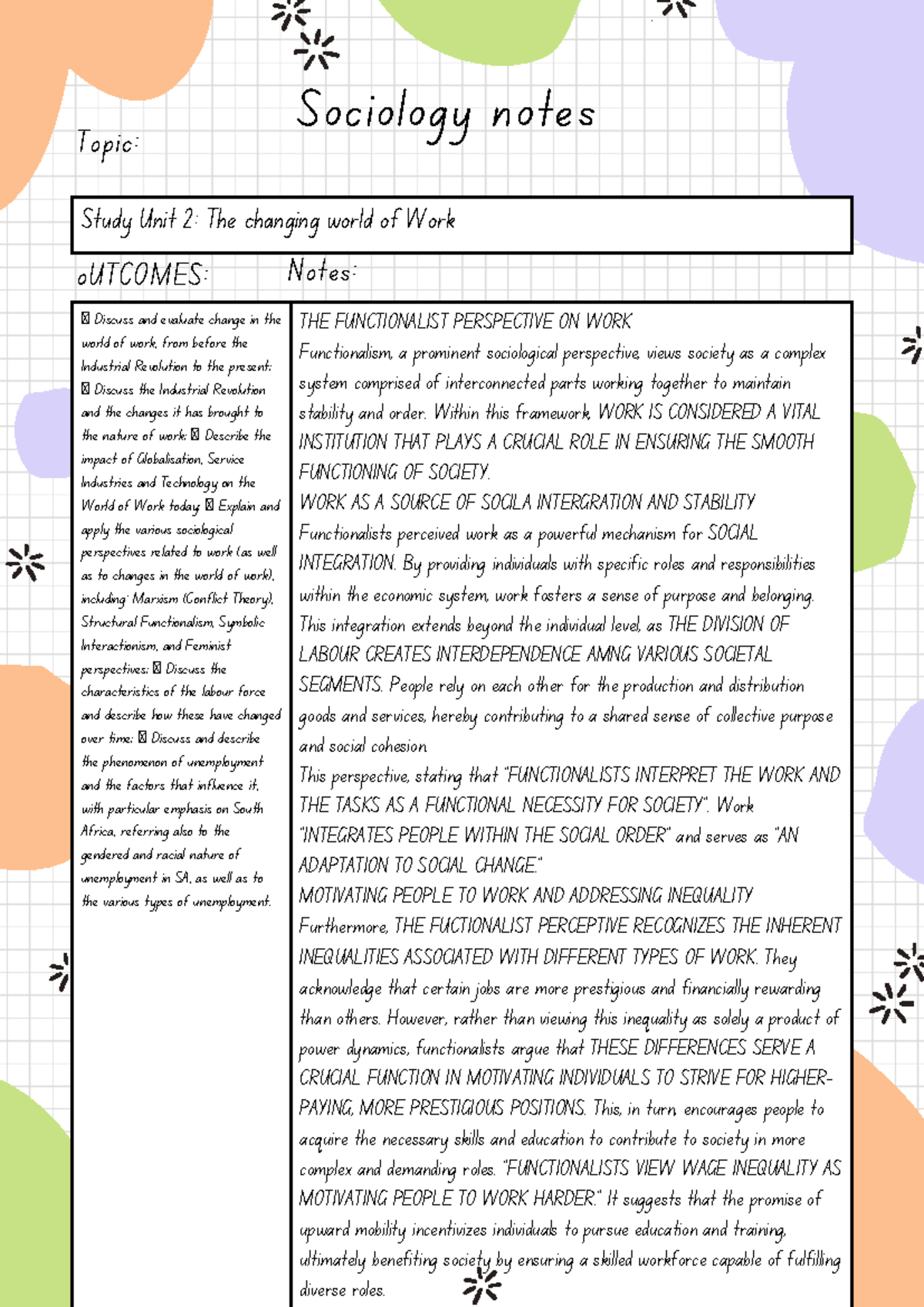 Sociology Notes: The Changing World of Work - Soc 101 Lecture Insights ...