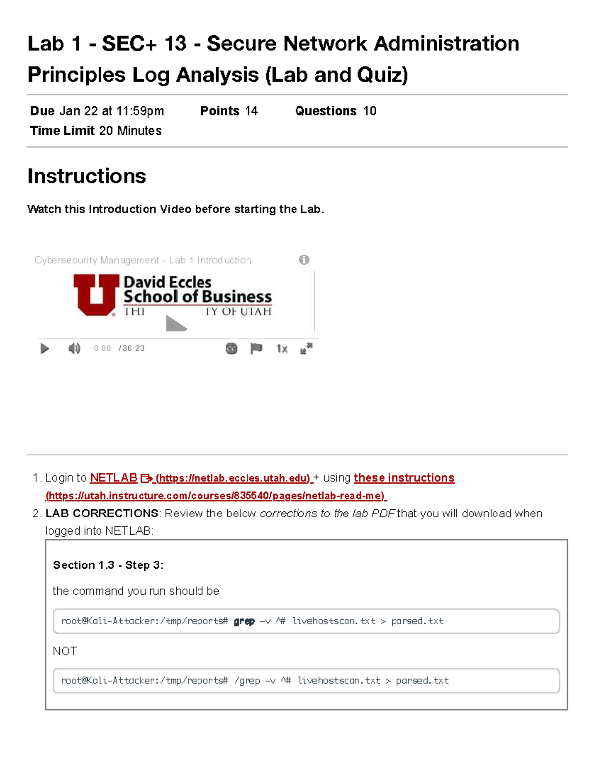 Lab 1 - SEC+ 13 - Secure Network Administration Principles Log Analysis ...